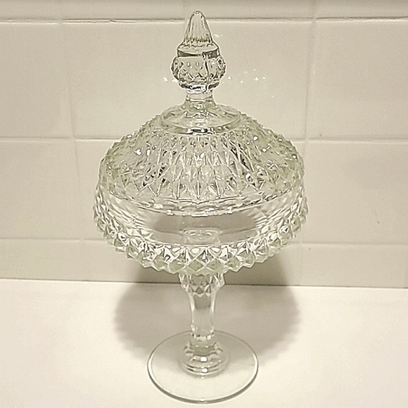 Vintage | Accents | Vintage 96s Mcm Indiana Glass Diamond Point Pattern ...